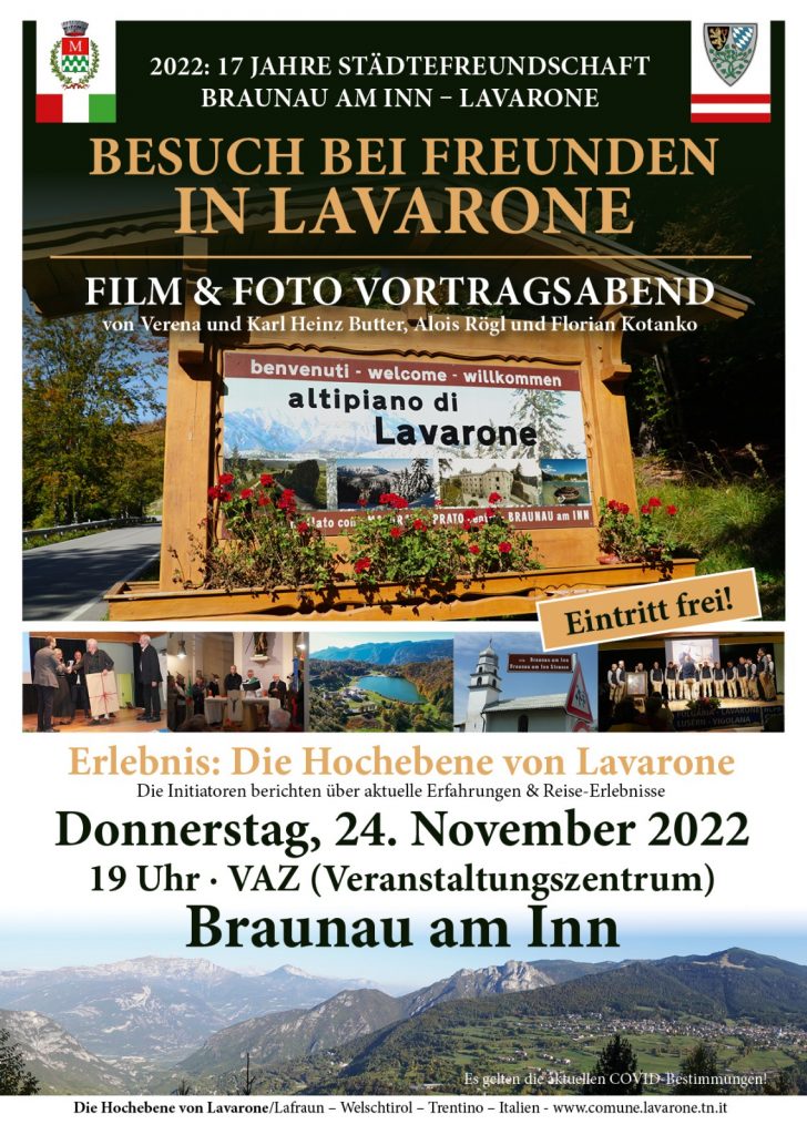 Film & Fotovortragsabend:17 Jahre Städtefreundschaft Braunau – Lavarone ...